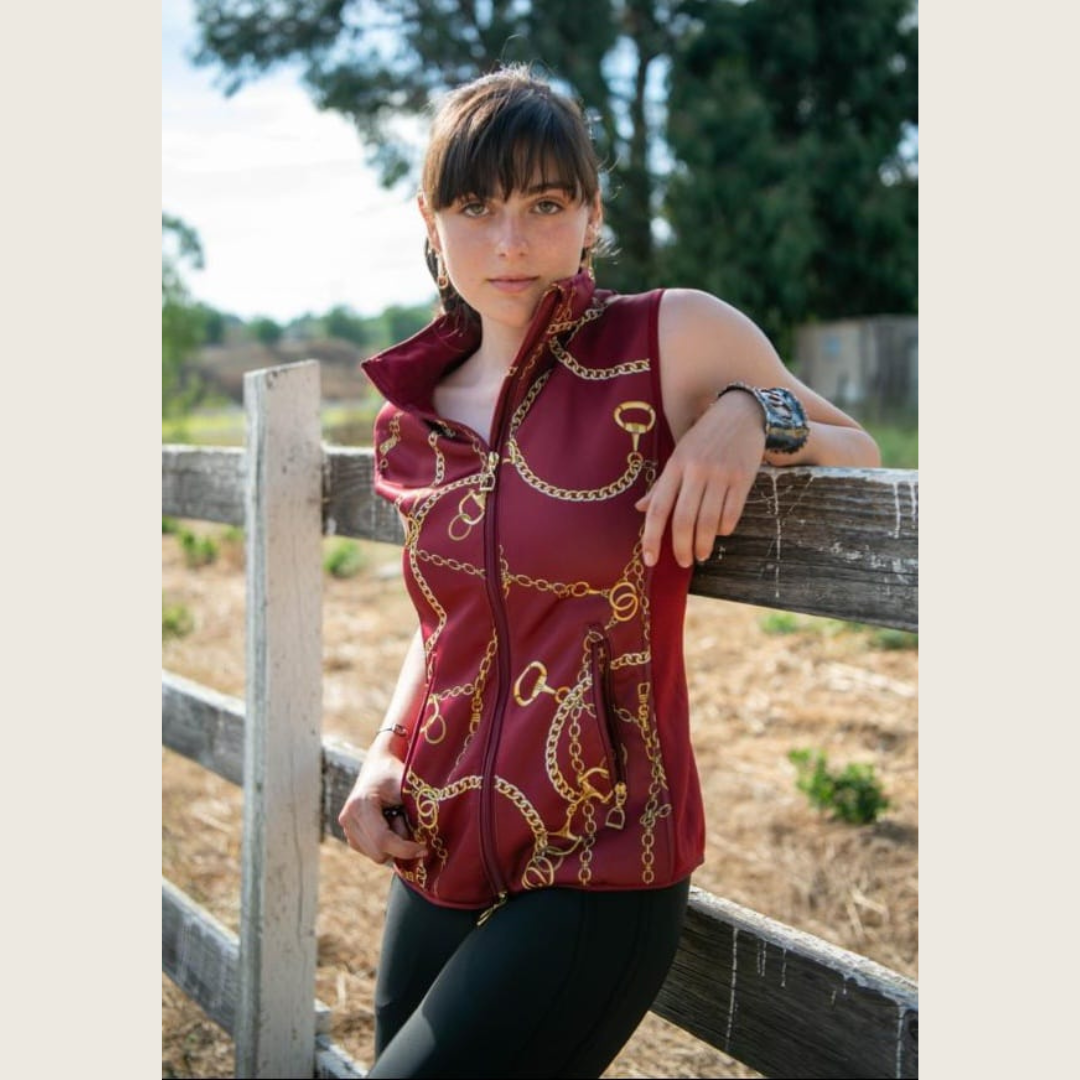 Burgundy Print Equestrian Riding Vest – Dressage Queen Dream