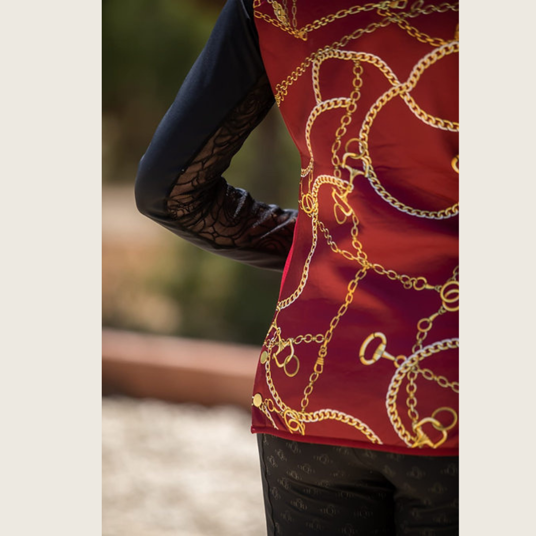 Burgundy Print Equestrian Riding Vest – Dressage Queen Dream