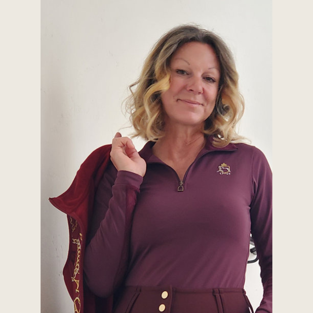 Burgundy Elegant Equestrian Riding Shirt – Dressage Queen Dream